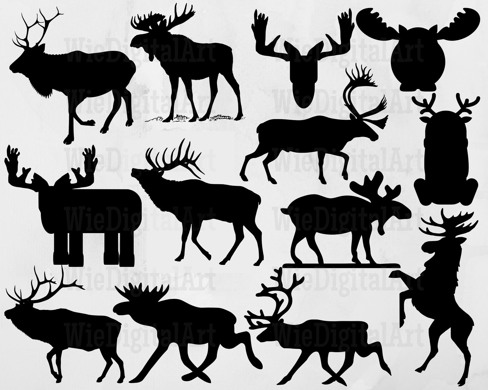 Moose Svg - Moose Silhouette - Moose Svg Bundle - Moose Svg Design ...