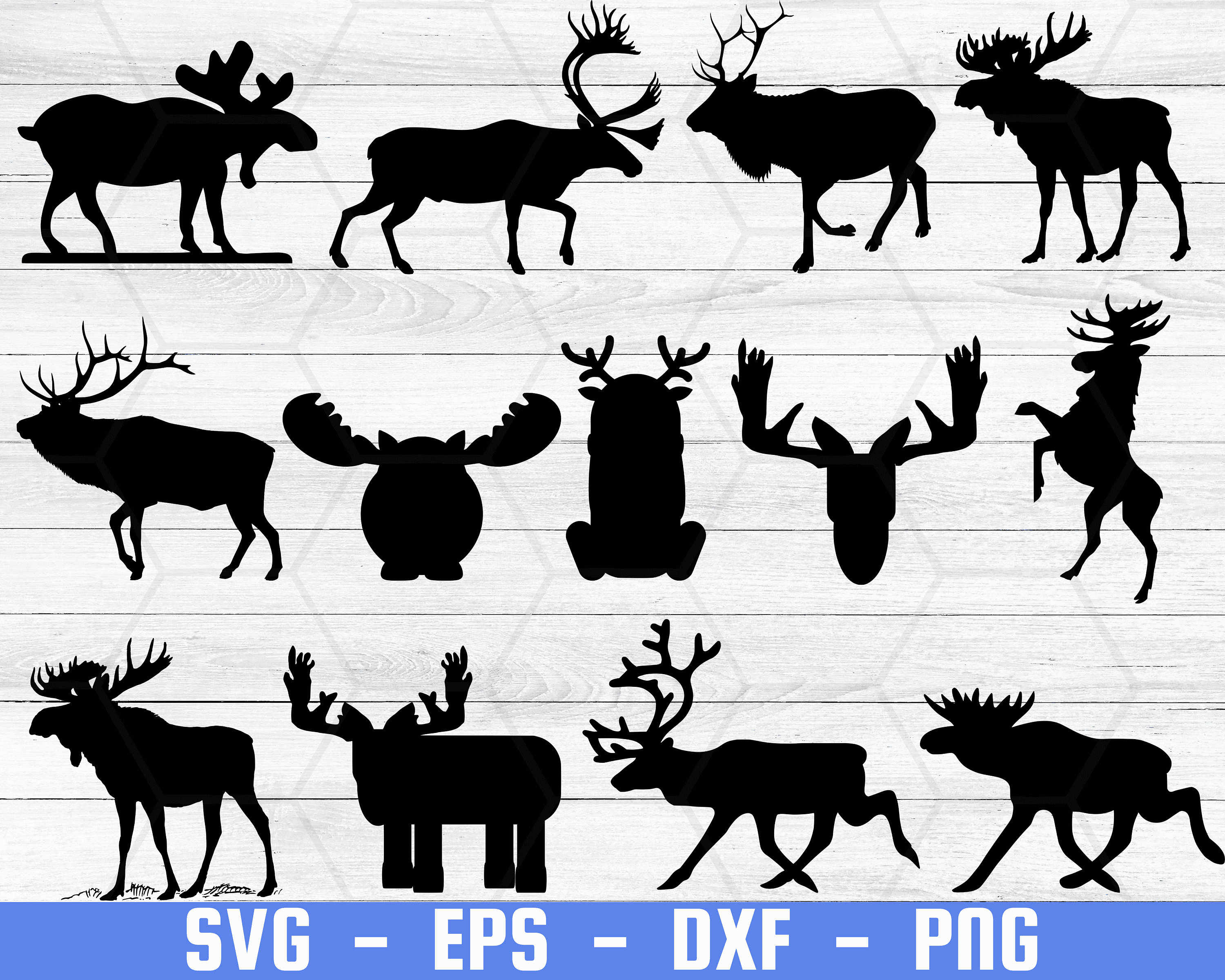 Moose svg Moose Silhouette Moose svg bundle Moose svg | Etsy