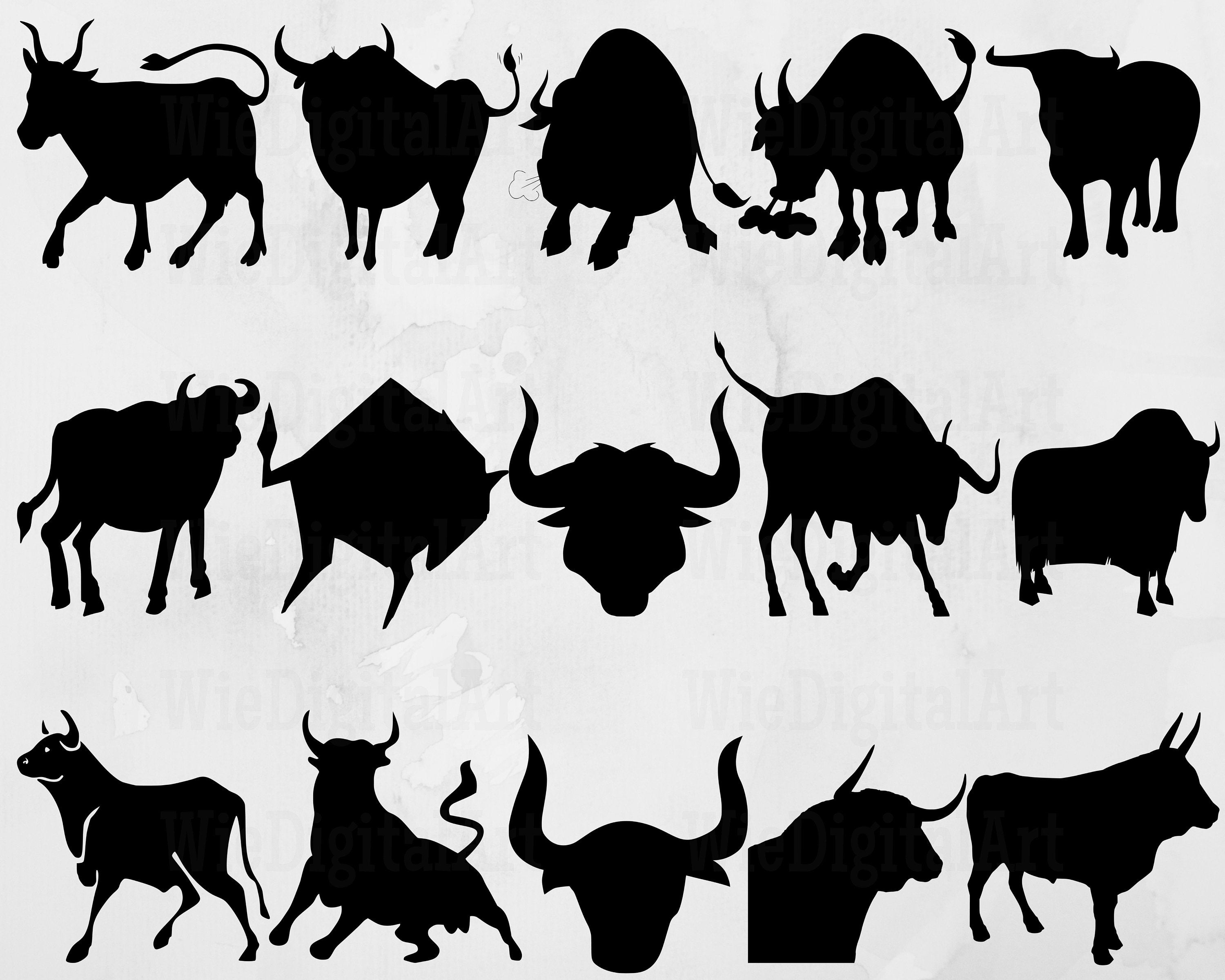Bull Svg Bull Silhouette Bull Svg Bundle Bull Svg Design Bull Cut File Bull Clipart Svg Eps Dxf