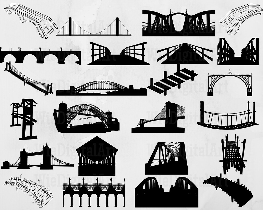 Bridge Svg - Bridge Silhouette - Bridge Svg Bundle - Bridge Svg Design ...