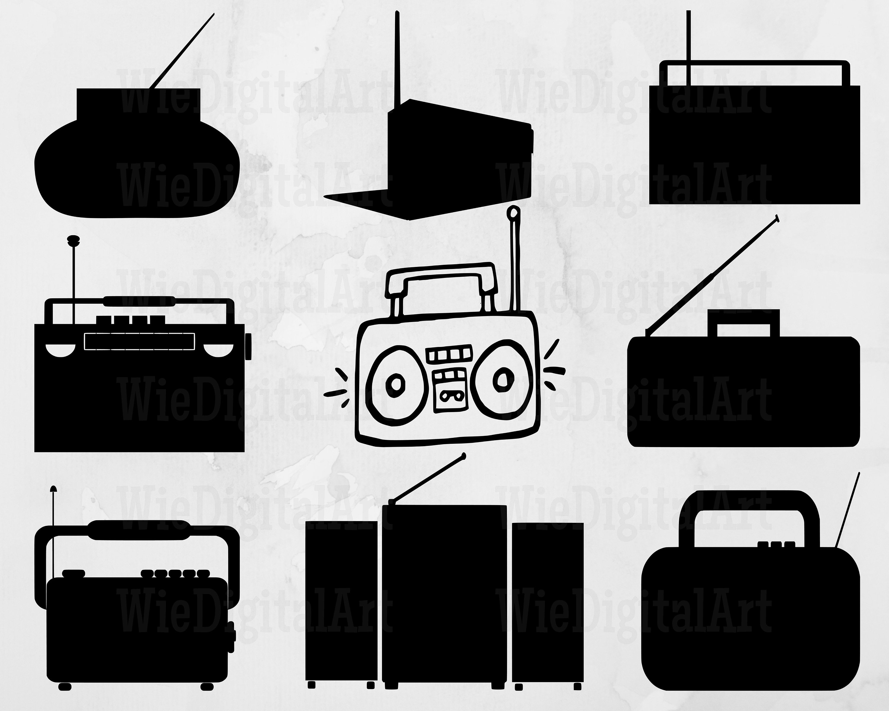 Radio Svg Radio Silhouette Radio Svg Bundle Radio Svg Design Radio Cut ...