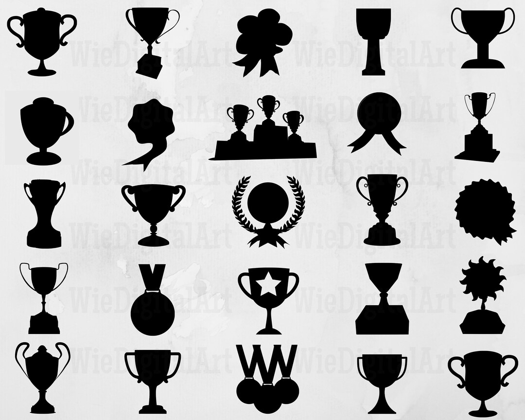Trofeo svg Silueta de trofeo Medals svg bundle Medals svg design Award ...
