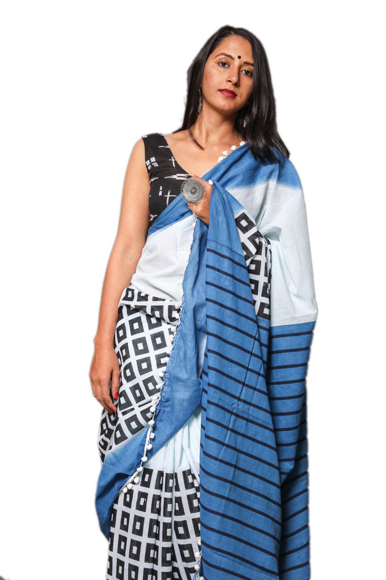 Designer Cotton Malmal Fabric With Fancy Print Saree With - Etsy