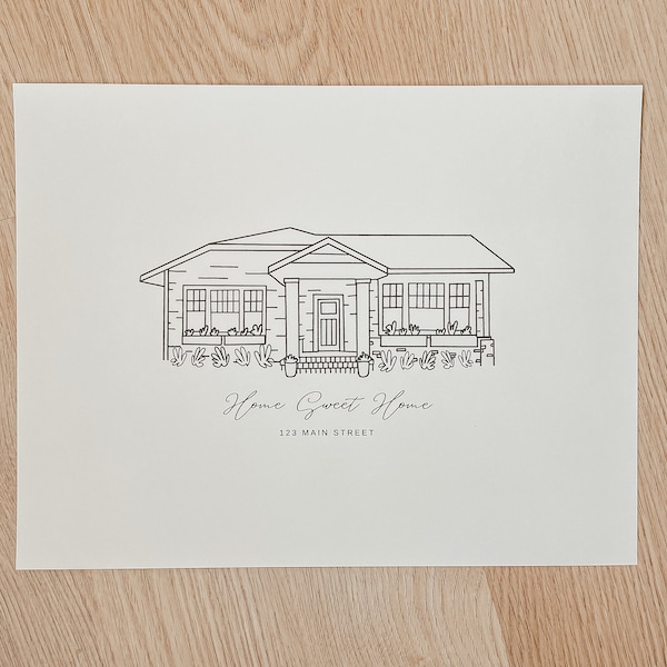 Custom House Drawing - Etsy