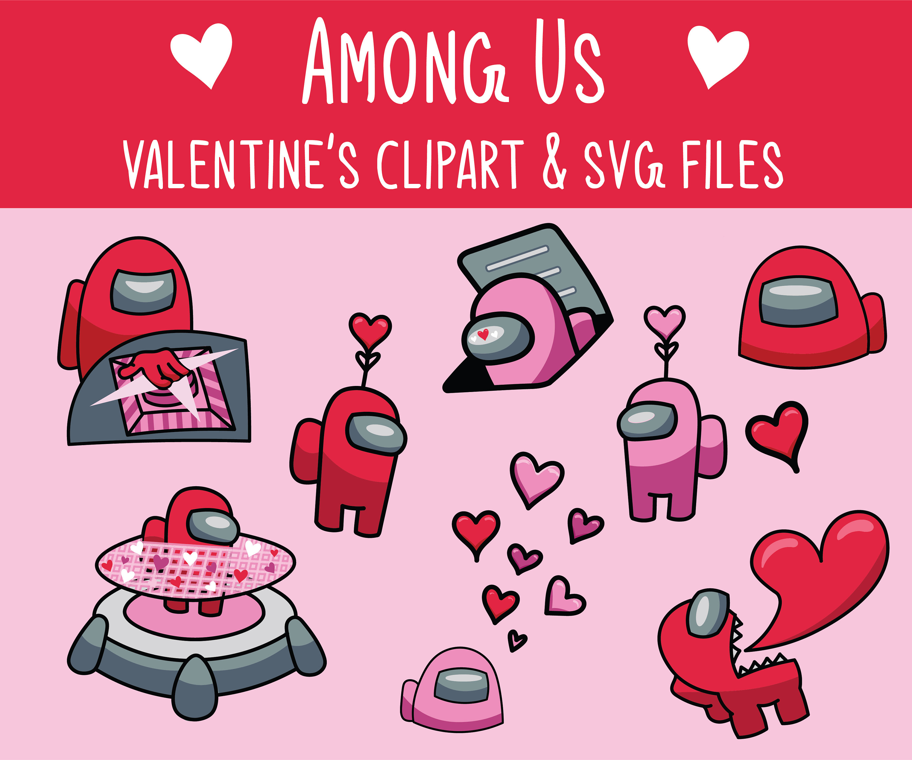Among us valentines day svg - dftaste