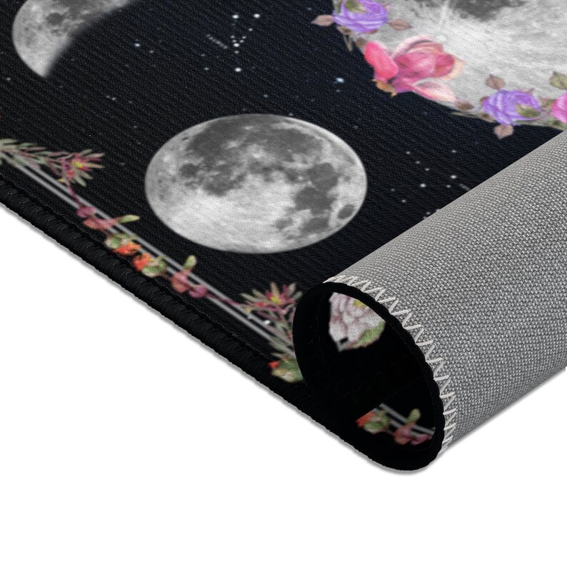 Moon Phase Rug Constellations Boho Area Rug Floral Design - Etsy