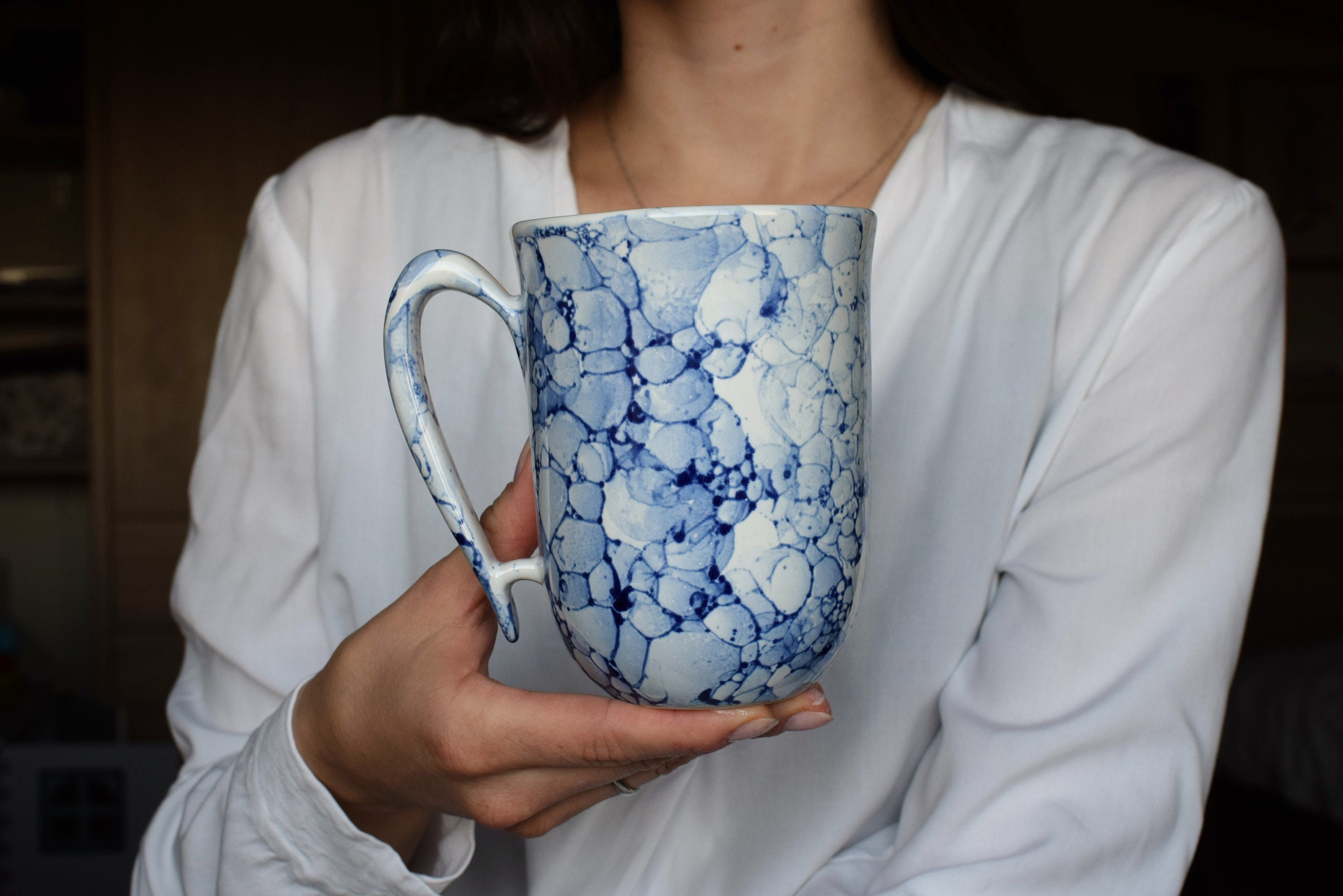 Large Ceramic Mug Bubble Mug Personalized Enamel Mug - Etsy