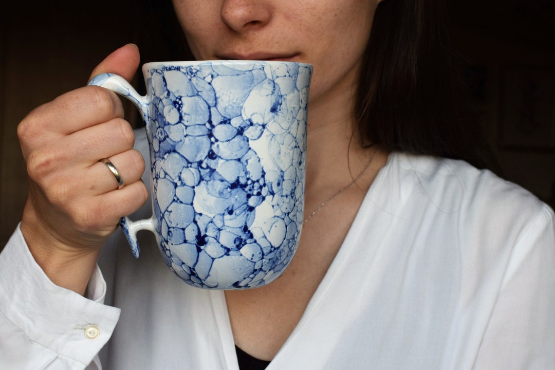 Large Ceramic Mug, Bubble Mug, Personalized Enamel Mug, Pottery Mug ...