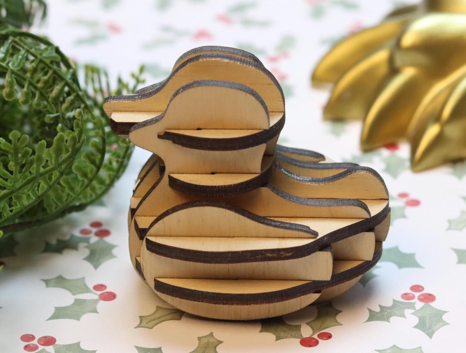 3D Wooden Duck Puzzle - Interlocking Wood Animal Toy - Unique Handmade ...