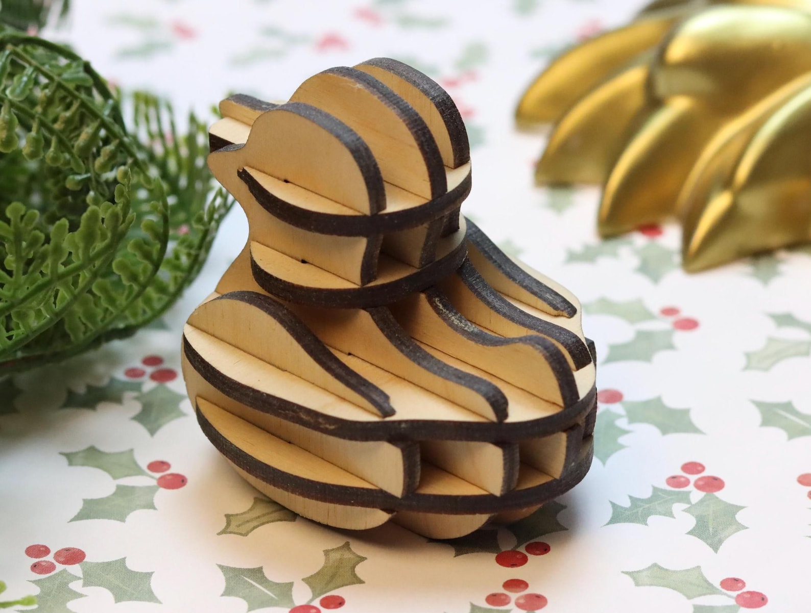 3D Wooden Duck Puzzle - Interlocking Wood Animal Toy - Unique Handmade ...