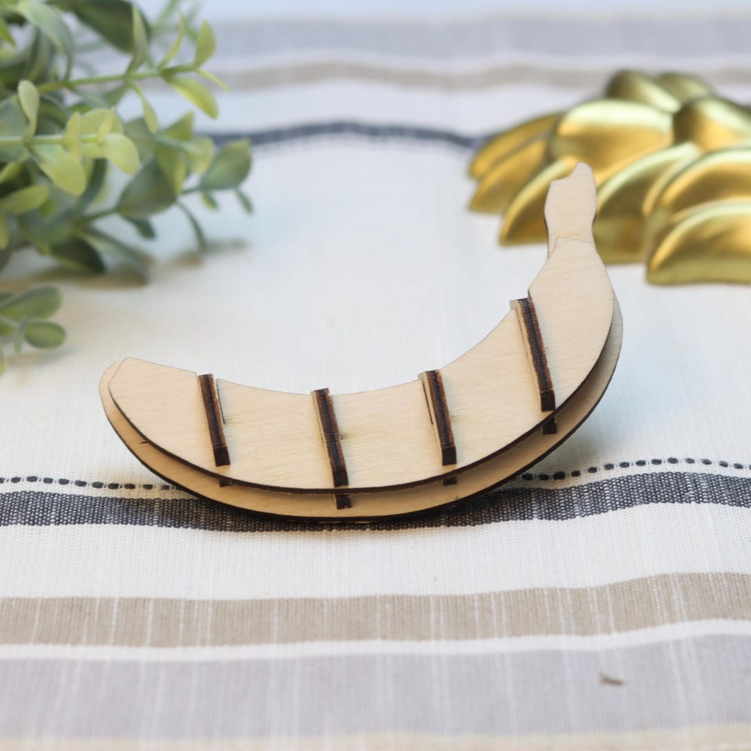 3D Wooden Banana Puzzle - Interlocking Wood Fruit Toy - Unique Handmade ...