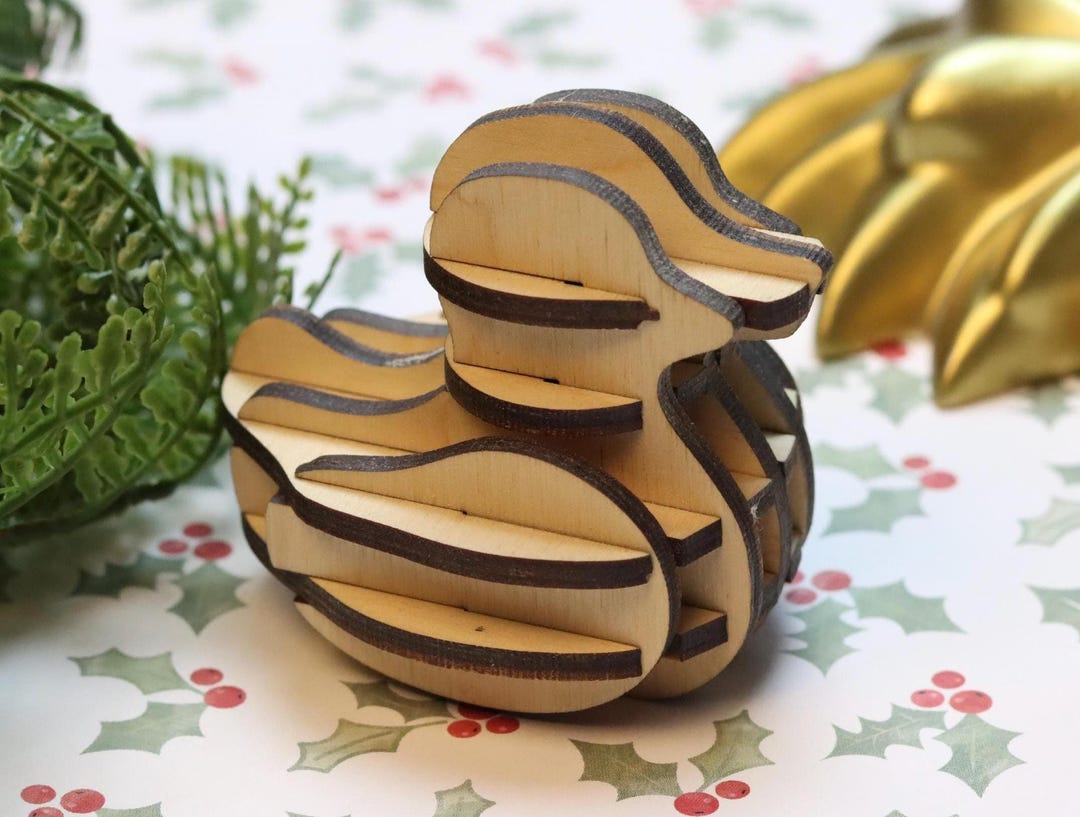 3D Wooden Duck Puzzle - Interlocking Wood Animal Toy - Unique Handmade ...