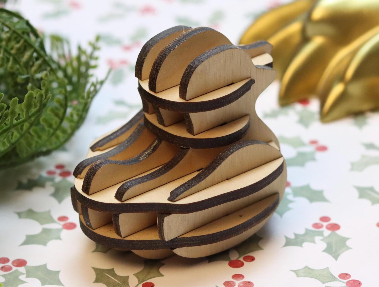 3D Wooden Duck Puzzle - Interlocking Wood Animal Toy - Unique Handmade ...