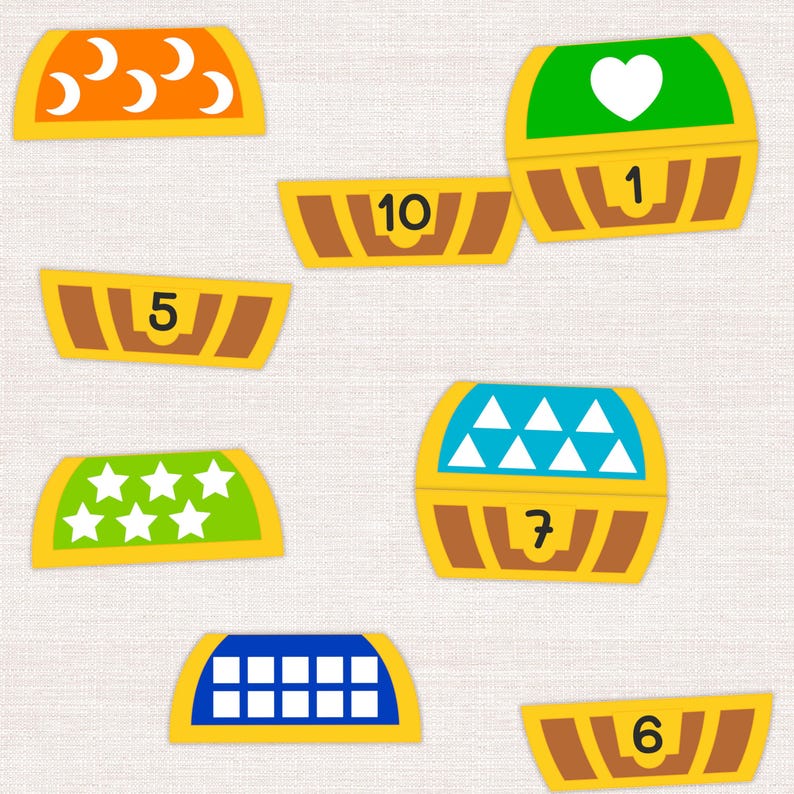 Treasure Chest Number Matching Activity, Preschool Counting (digital ...