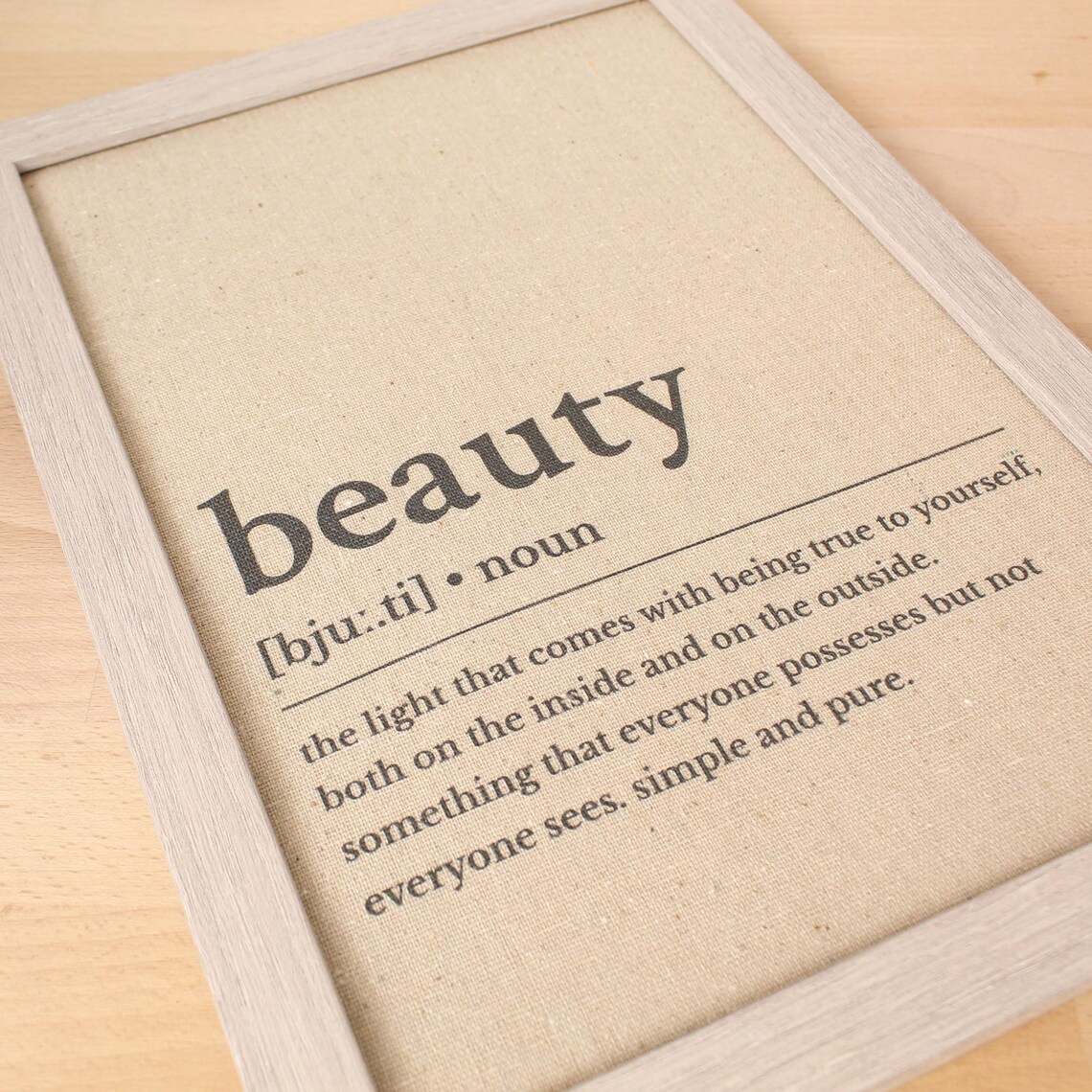 Definition Beauty Print, Linen Wall Art, Bedroom Decoration, Make up ...