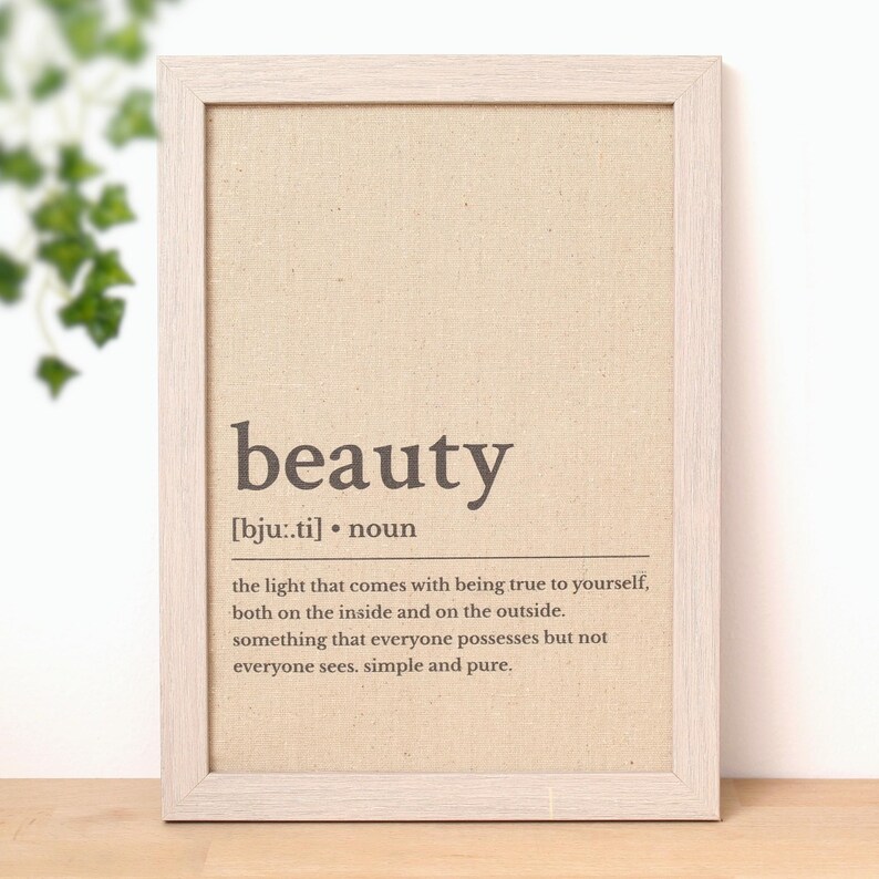 Definition Beauty Print, Linen Wall Art, Bedroom Decoration, Make up ...