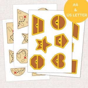 Pirate Treasure Chest Shape Matching Game, Preschool Learning, Shape ...