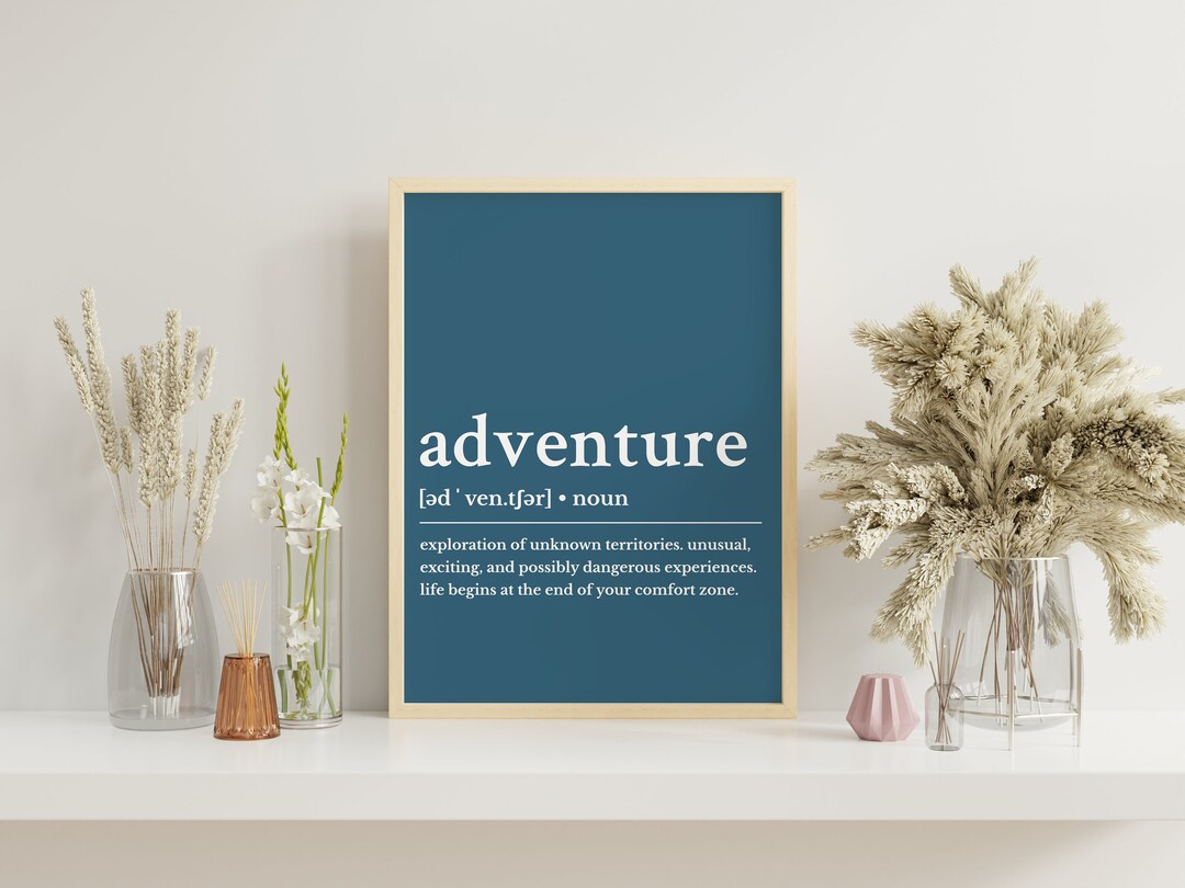 Adventure Definition Print Colorful Definition Word Poster - Etsy
