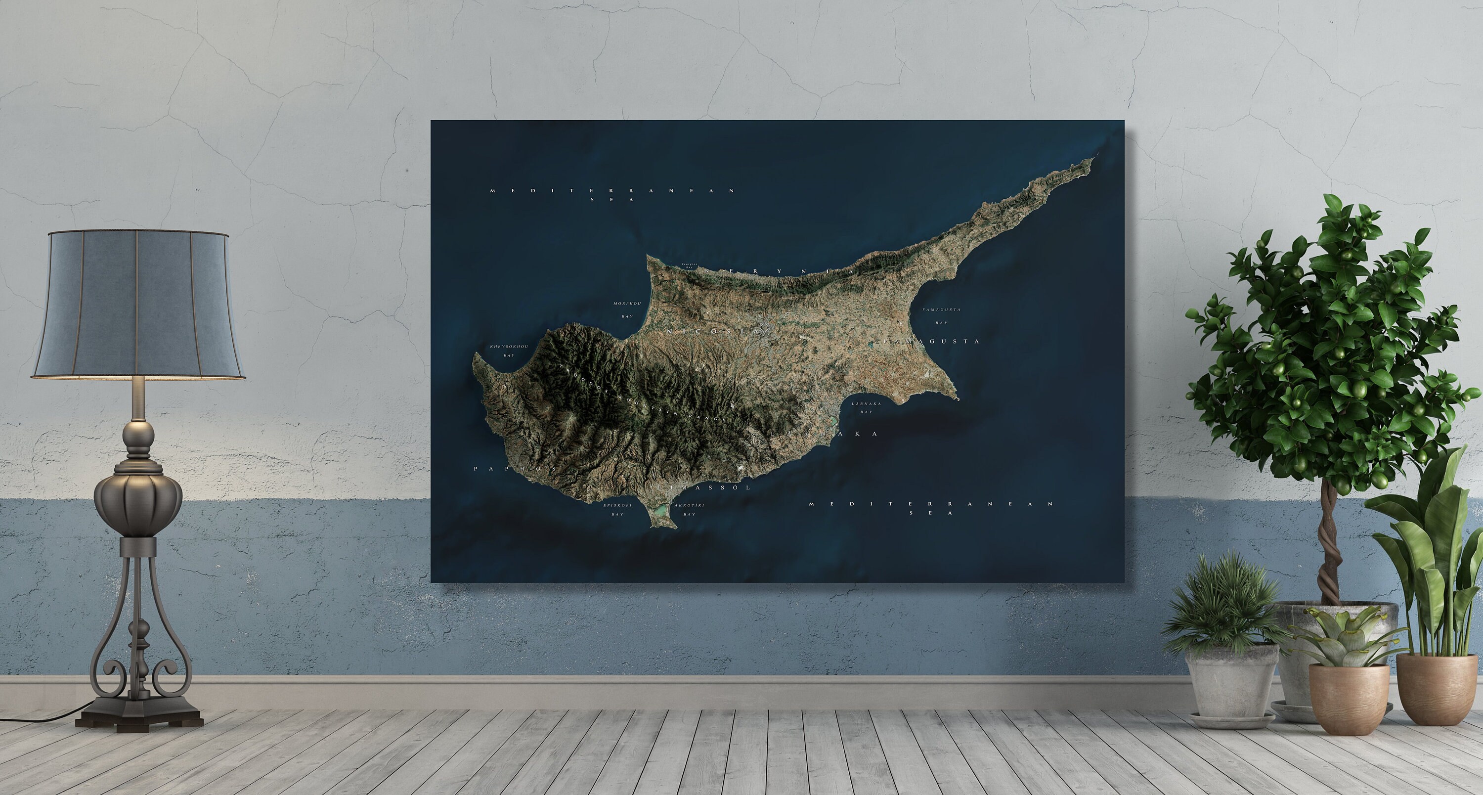 Cyprus Relief Map Artwork Poster - Etsy