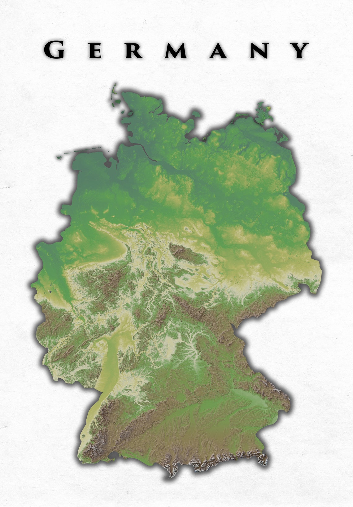 Germany Relief Map Home Décor - Etsy