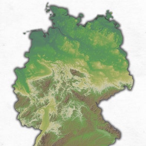 Germany Relief Map - Home Décor - Etsy
