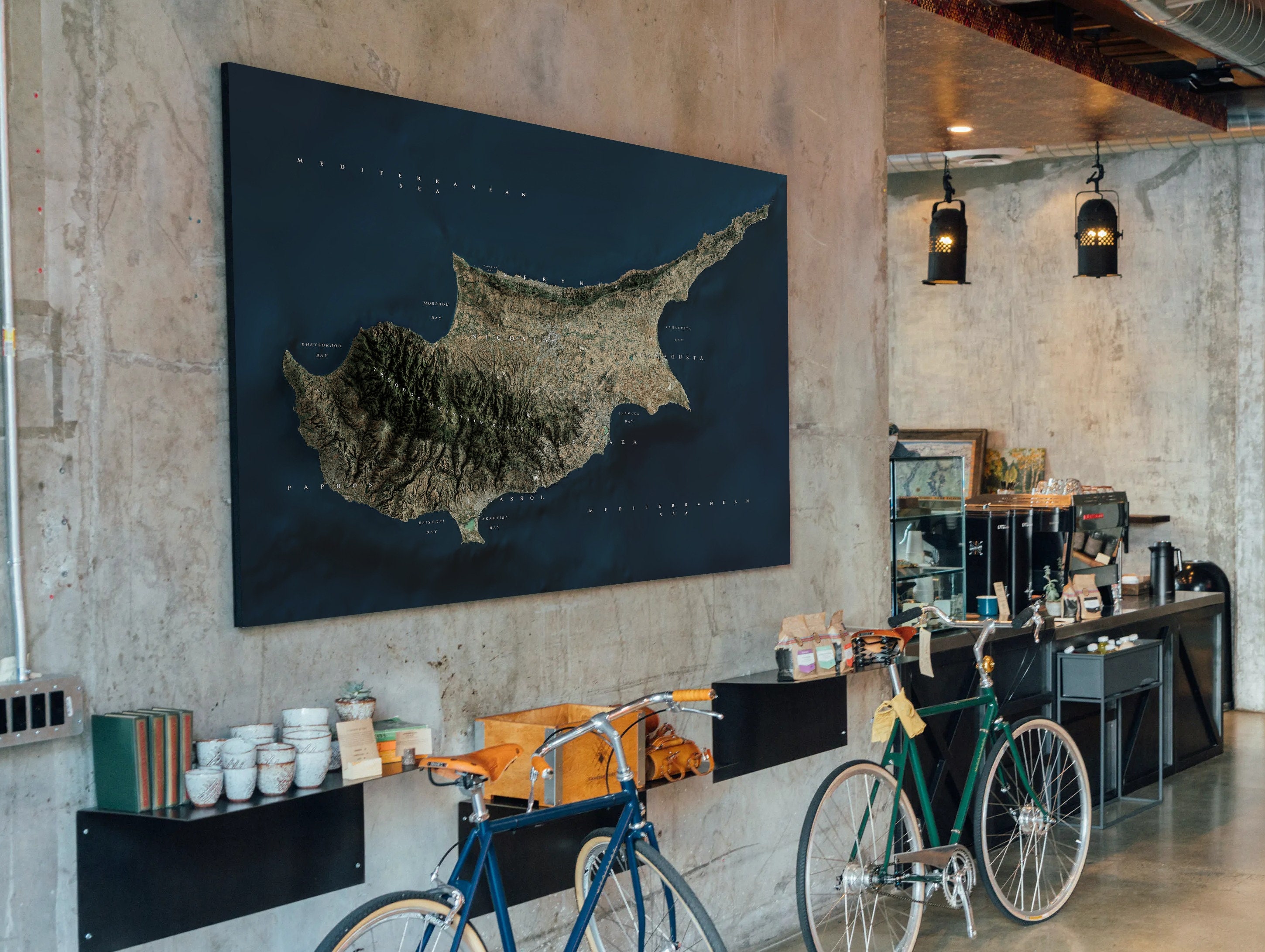 Cyprus Relief Map Artwork Poster - Etsy