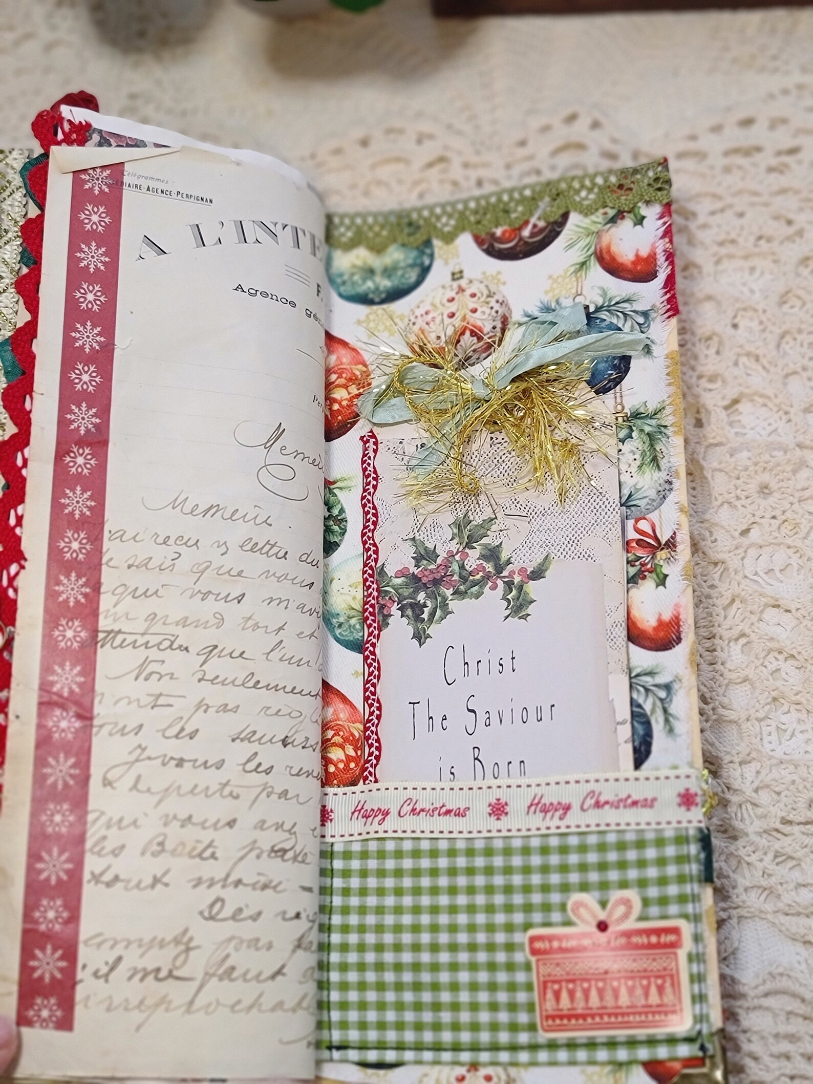 Tall Skinny Christmas Junk Journal/gift/unique/embellished/book/red ...