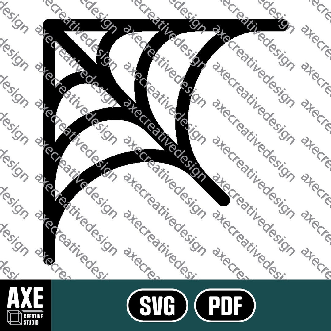 Spiderweb Corner | Digital SVG Vector File | Spider Web Cobweb Cutting ...