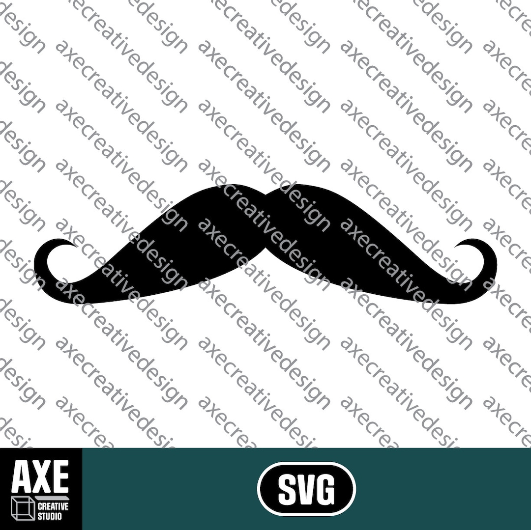 Handlebar Mustache Curled | Vector Cutting Digital SVG File | Cutting ...