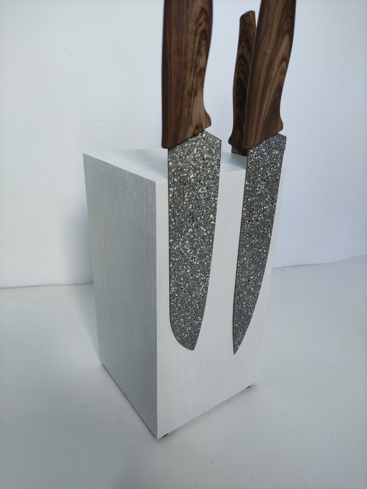 Wooden Knife Block Magnet Knife Stand Rustic Knife Block Wood Magnet ...