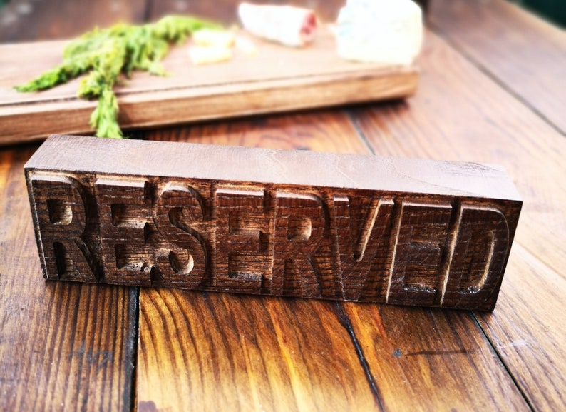 Wooden Reserved Table Sign for Restaurants Bars and Cafe Freestanding ...