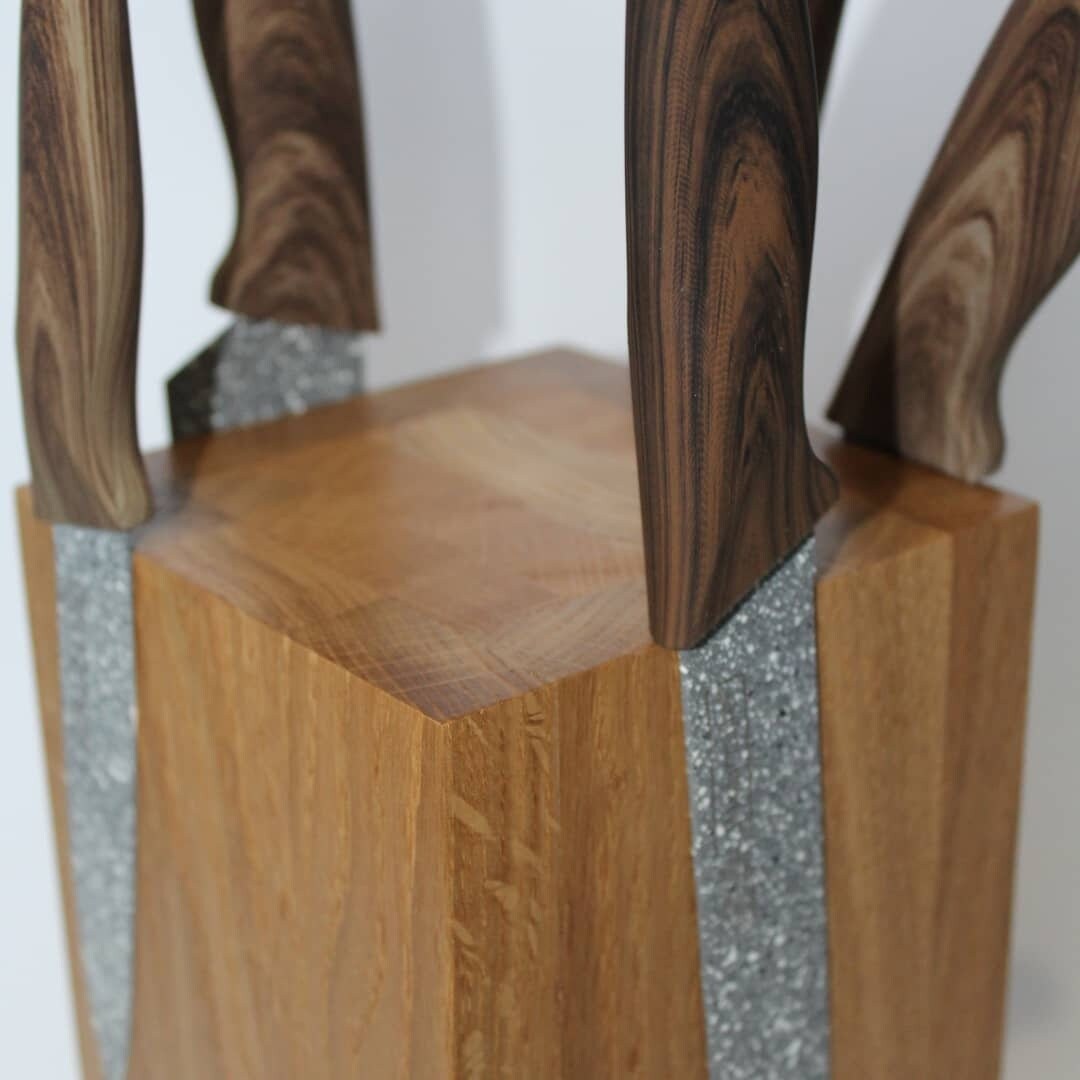 Wooden Knife Block Wooden Magnetic Knife Stand Rustic Knife - Etsy