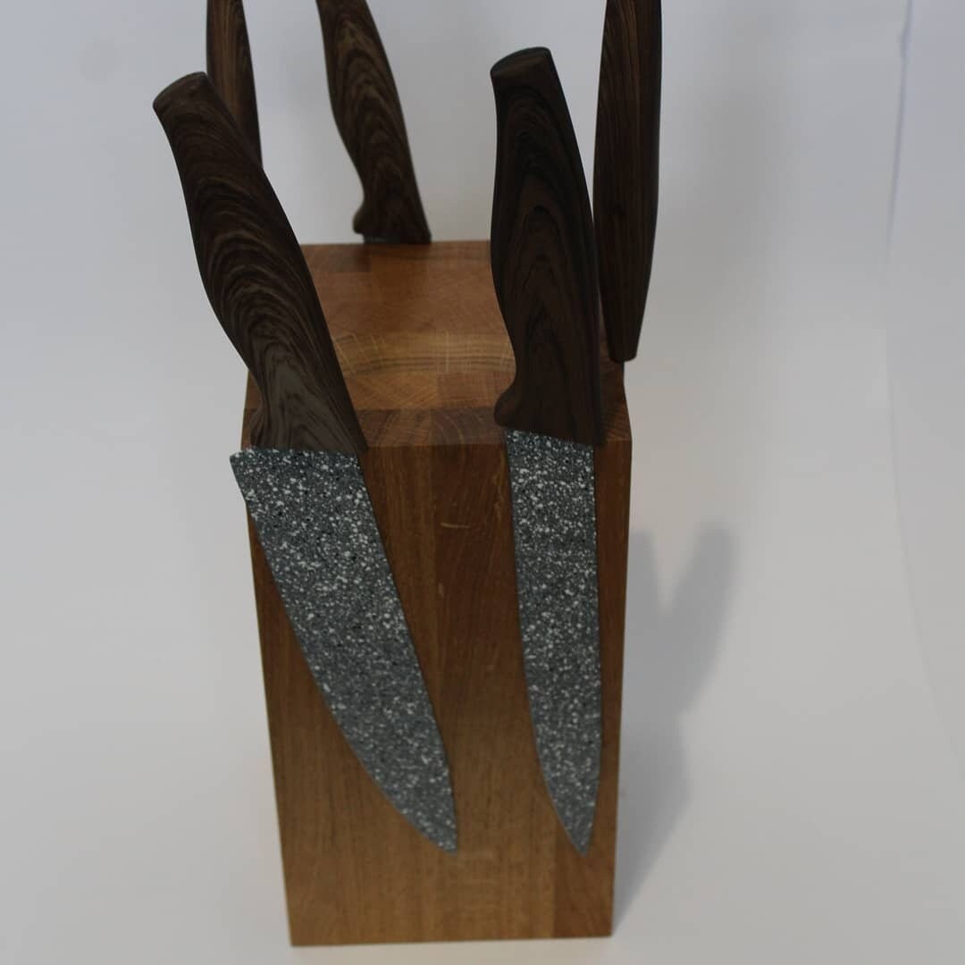 Magnetic Knife Block Wooden Knife Stand Rustic Knife Block Wood Magnet ...