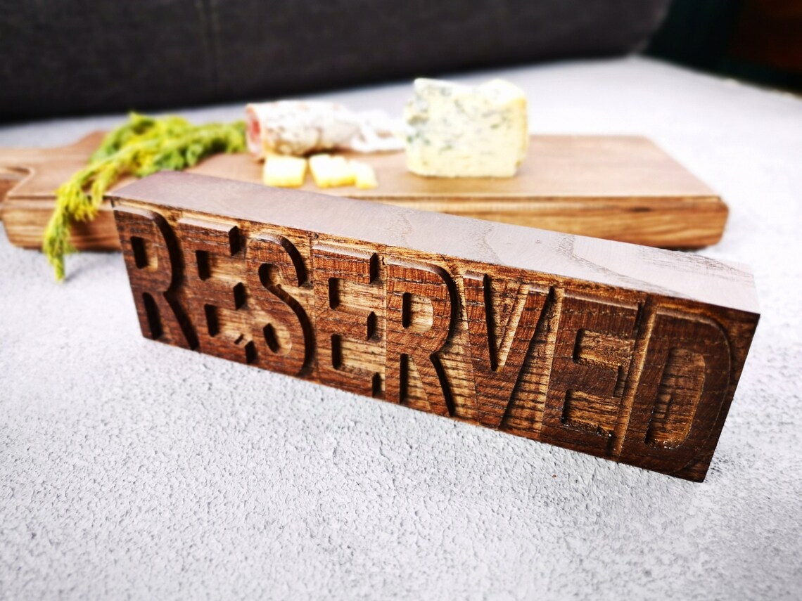 Wooden Reserved Table Sign for Restaurants Bars and Cafe Freestanding ...
