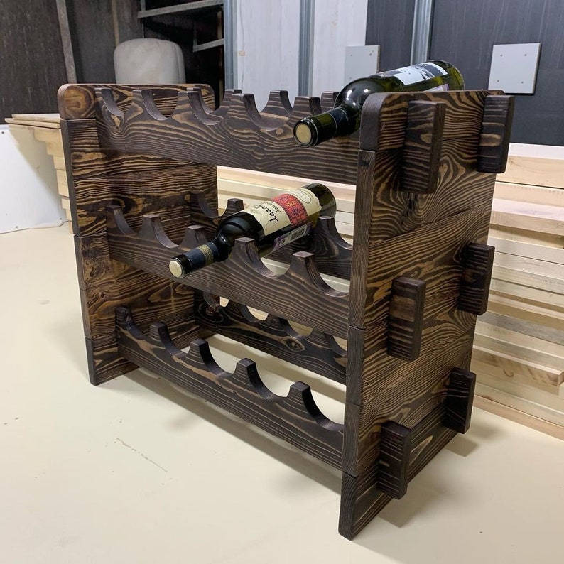 Wooden Wine Stand Large Wooden Wine Shelf Rustic Wine Cabinet - Etsy