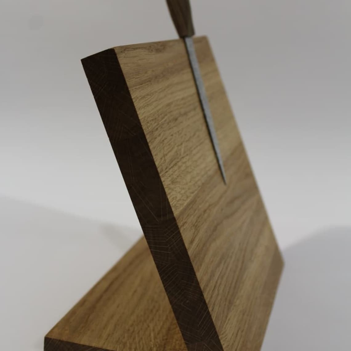 Oak knife stand Magnetic knife stand Rustic knife block Wooden | Etsy