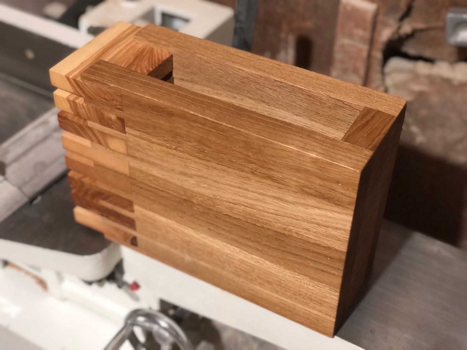 Oak Knife Holder Wood Knife Block Custom Knife Holder Rustic Knife Set ...