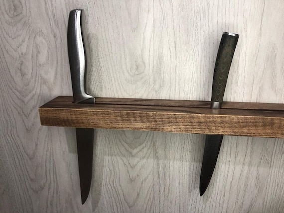Wooden Rustic Knife Shelf Wooden Knife Stand Wooden Knife | Etsy