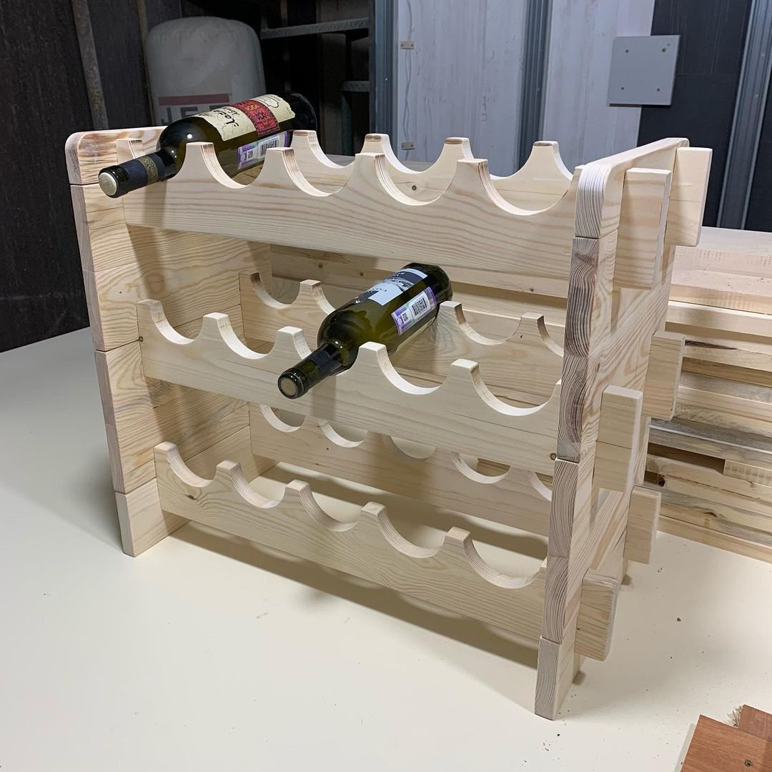 Large Wooden Rustic Wine Stand Wooden Wine Cabinet Wood Bottle - Etsy