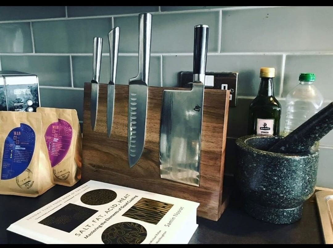 Rustic Oak Magnetic Knife Block, Solid Wood Knife Stand - Etsy