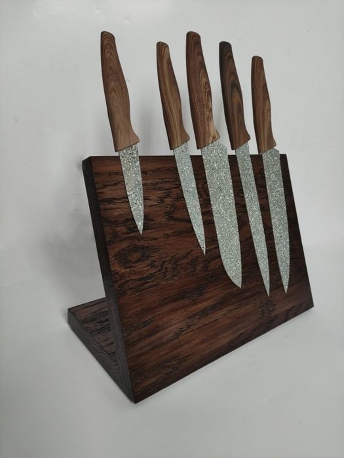 Oak Knife Stand Magnetic Knife Stand Rustic Knife Block Wooden - Etsy
