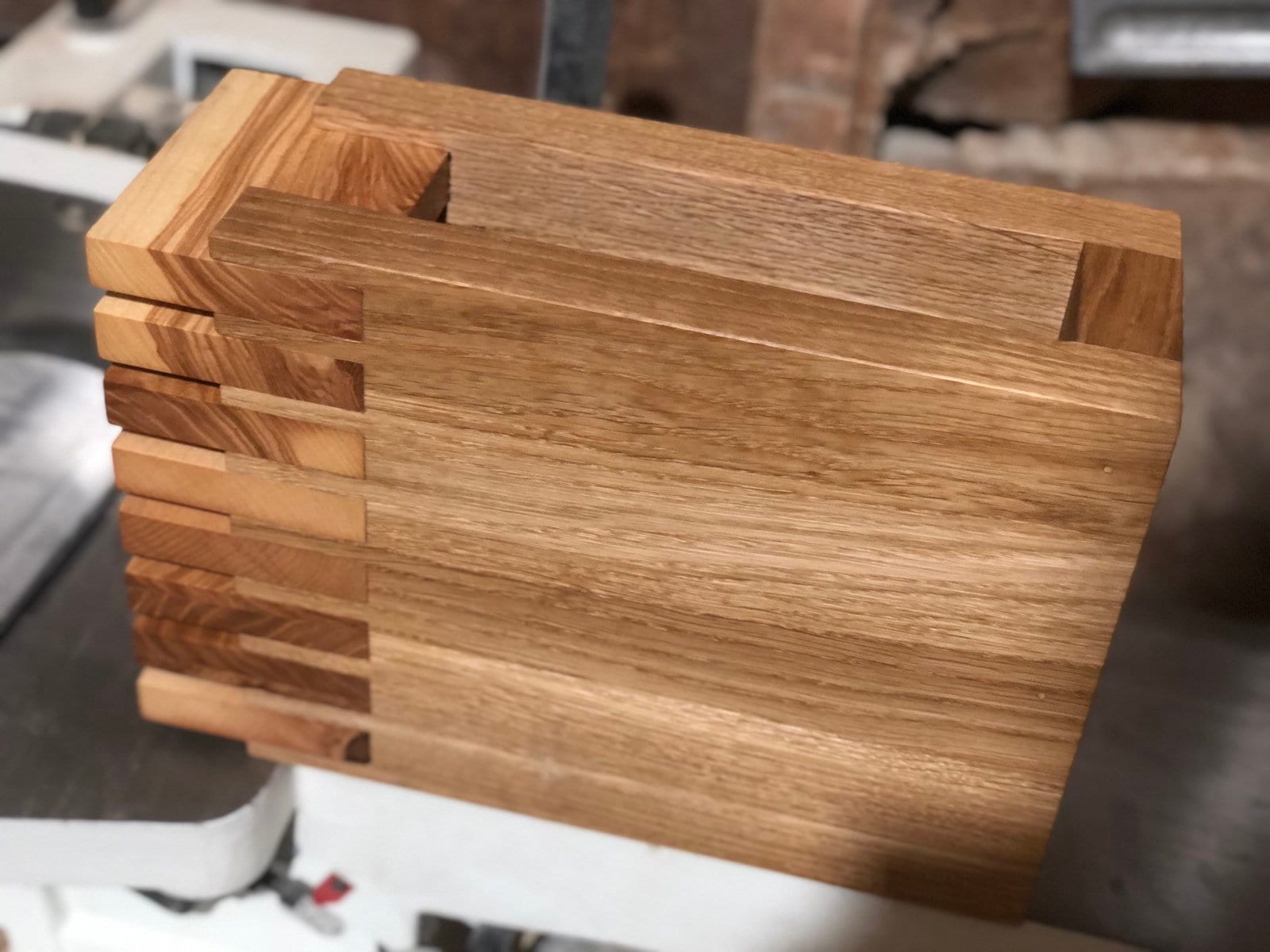 Oak Knife Holder Wood Knife Block Custom Knife Holder Rustic Knife Set ...