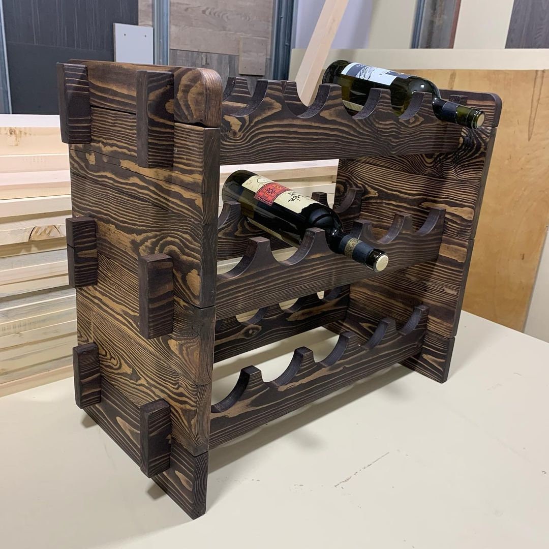 Large Wooden Rustic Wine Stand Wooden Wine Cabinet Wood Bottle - Etsy