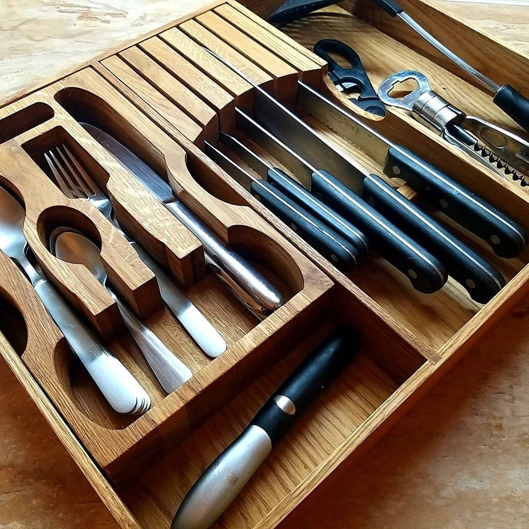 Rustikale Besteckbox aus Holz - Etsy.de