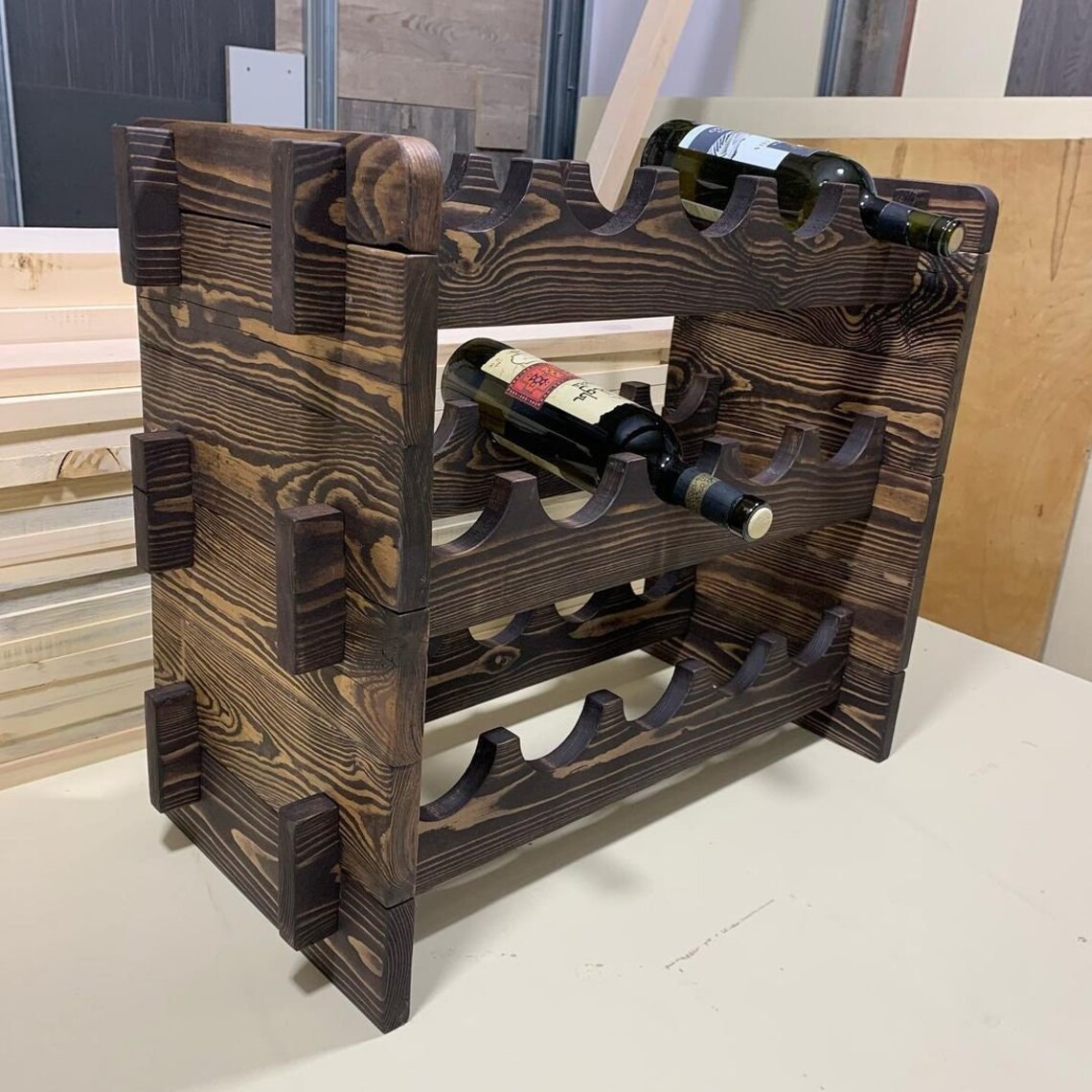 Wooden Wine Stand Large Wooden Wine Shelf Rustic Wine Cabinet - Etsy
