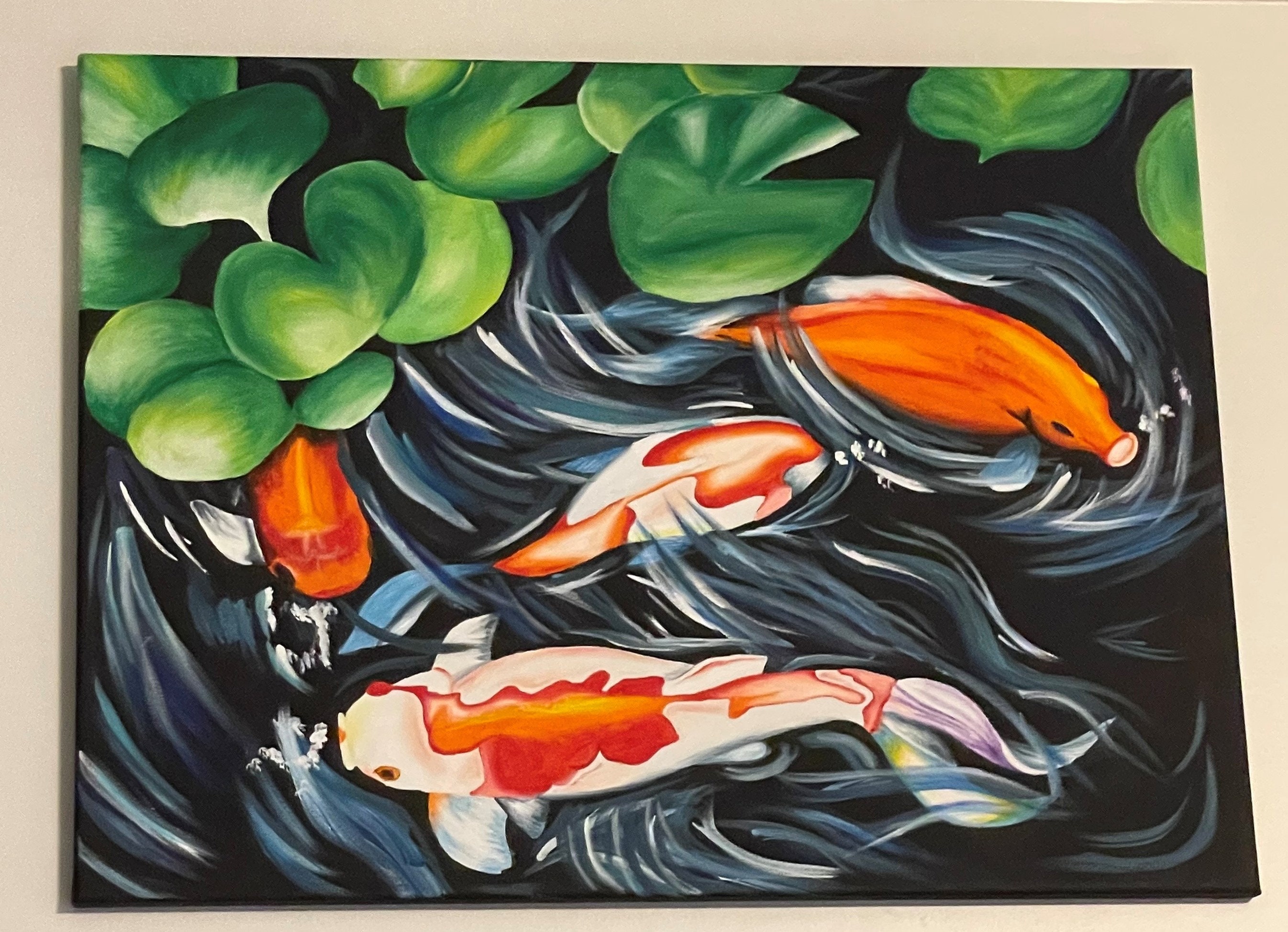 Coy Fish Acrylic Painting - Etsy