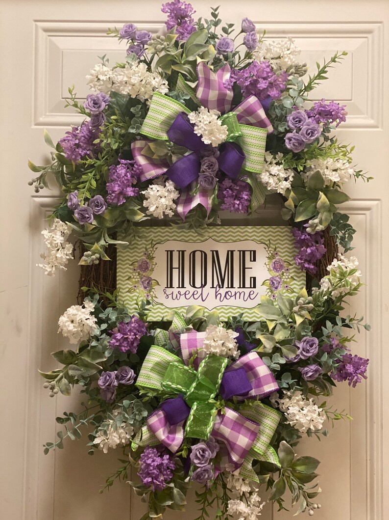 Lilac Wreath, Home Sweet Home Wreath, Spring Lilac Wreath, Mother’s Day ...