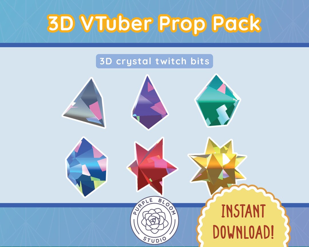 Crystal Twitch Bit Vtuber Prop and Throwable Pack [for Vnyan, Warudo ...