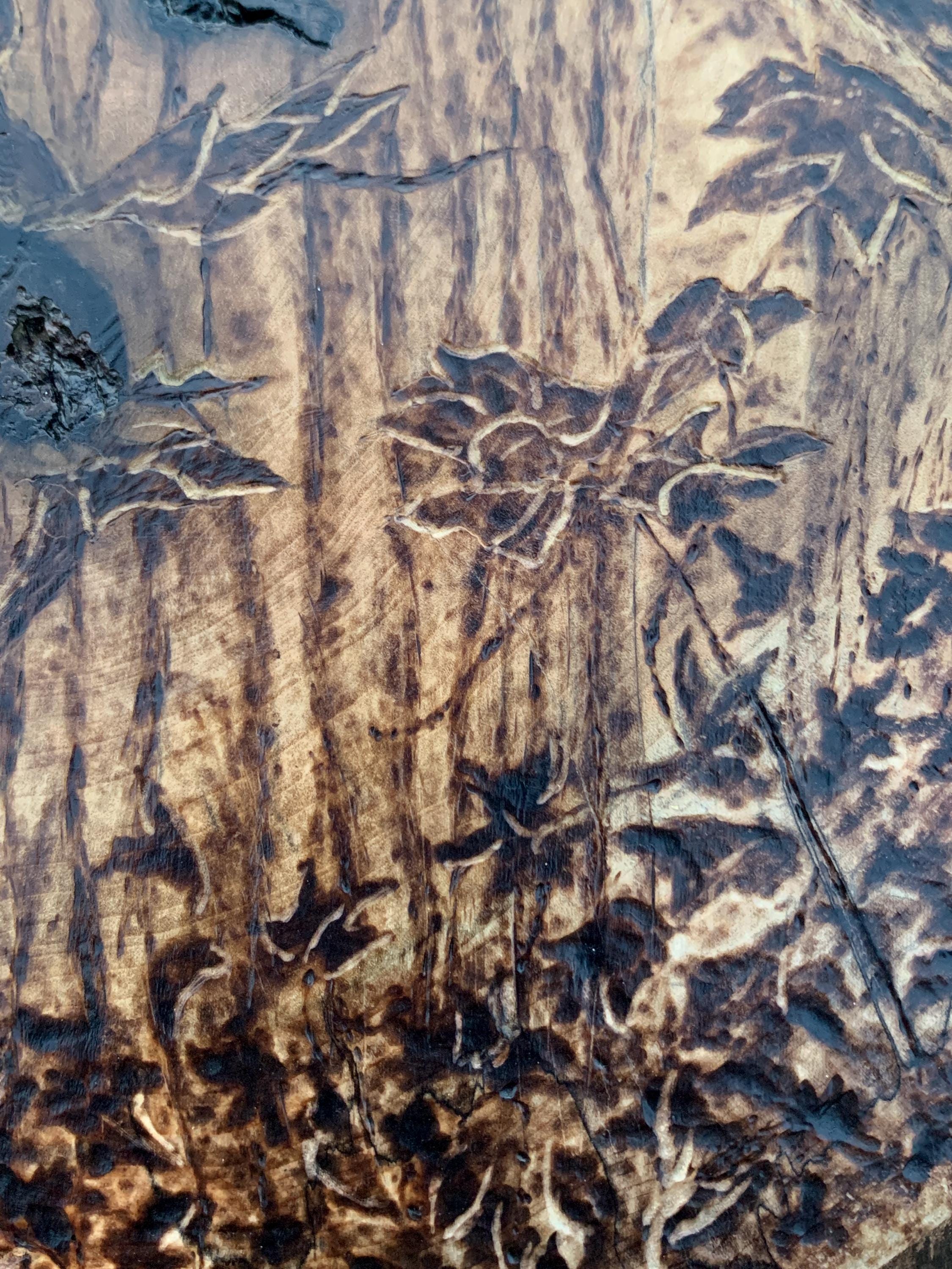 Wood Burned Horned Owl in the Forest - Etsy