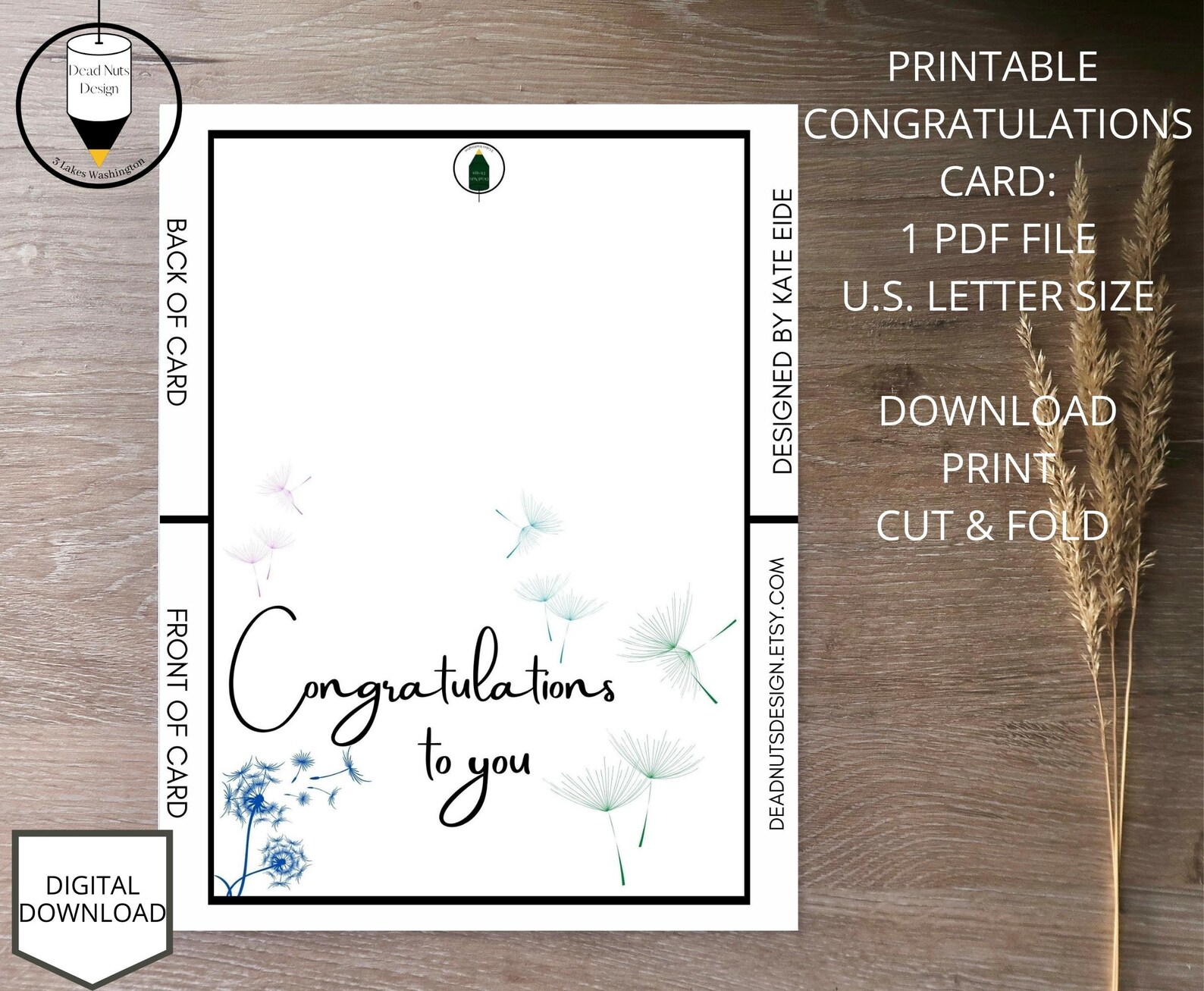 Printable Congratulations Card, Instant Download Congratulations ...